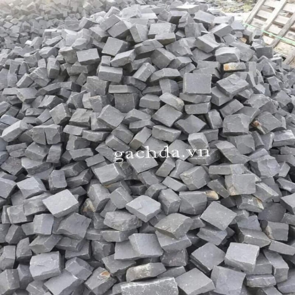 Đá Cubic : Đá Cubic lát sân 10x10x5cm xanh đen