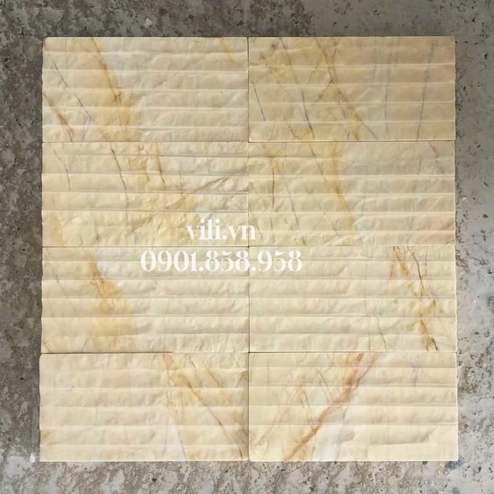 Đá Xẻ Sóng : Đá xẻ sóng vàng 10x20 cm ốp tường ...